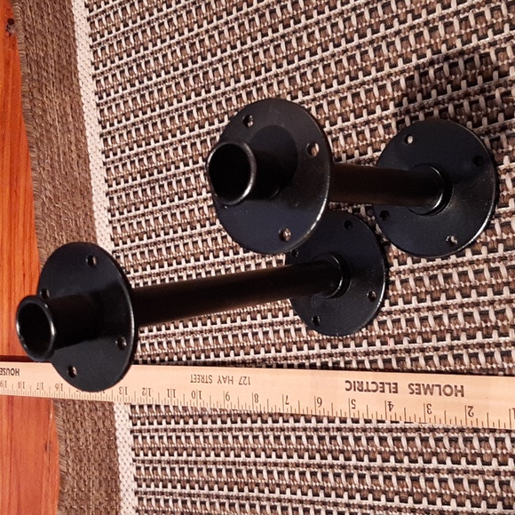 Accents | Pair Of Metal Industrial Candle Sticks Black | Poshmark